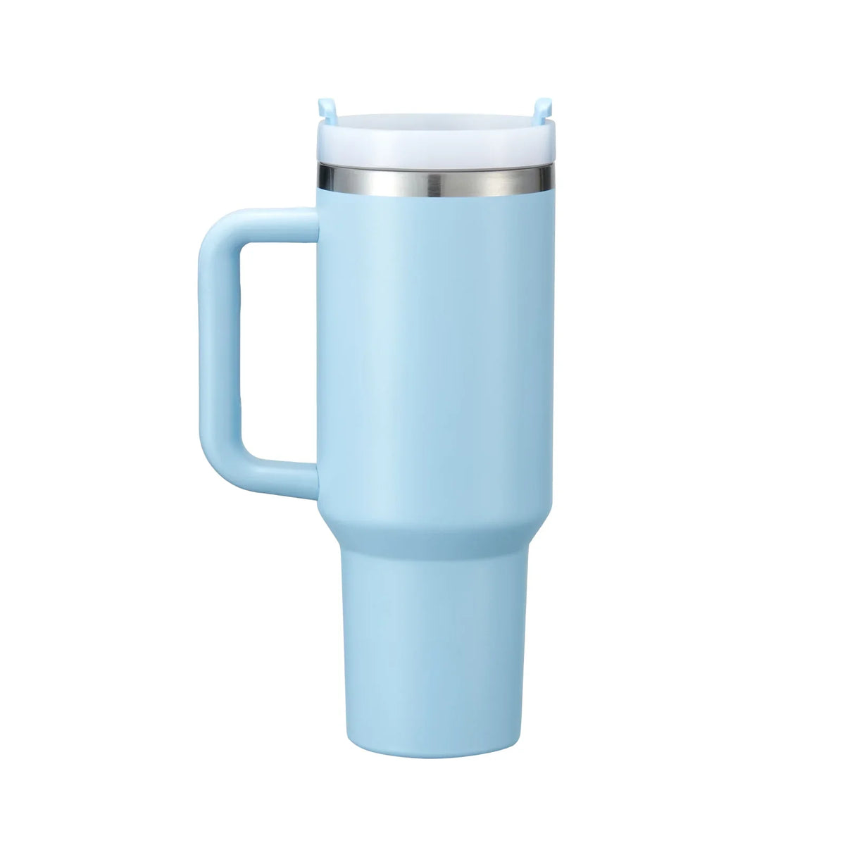 Gobelet en acier inoxydable bleu pastel à argent phosphorescent avec p