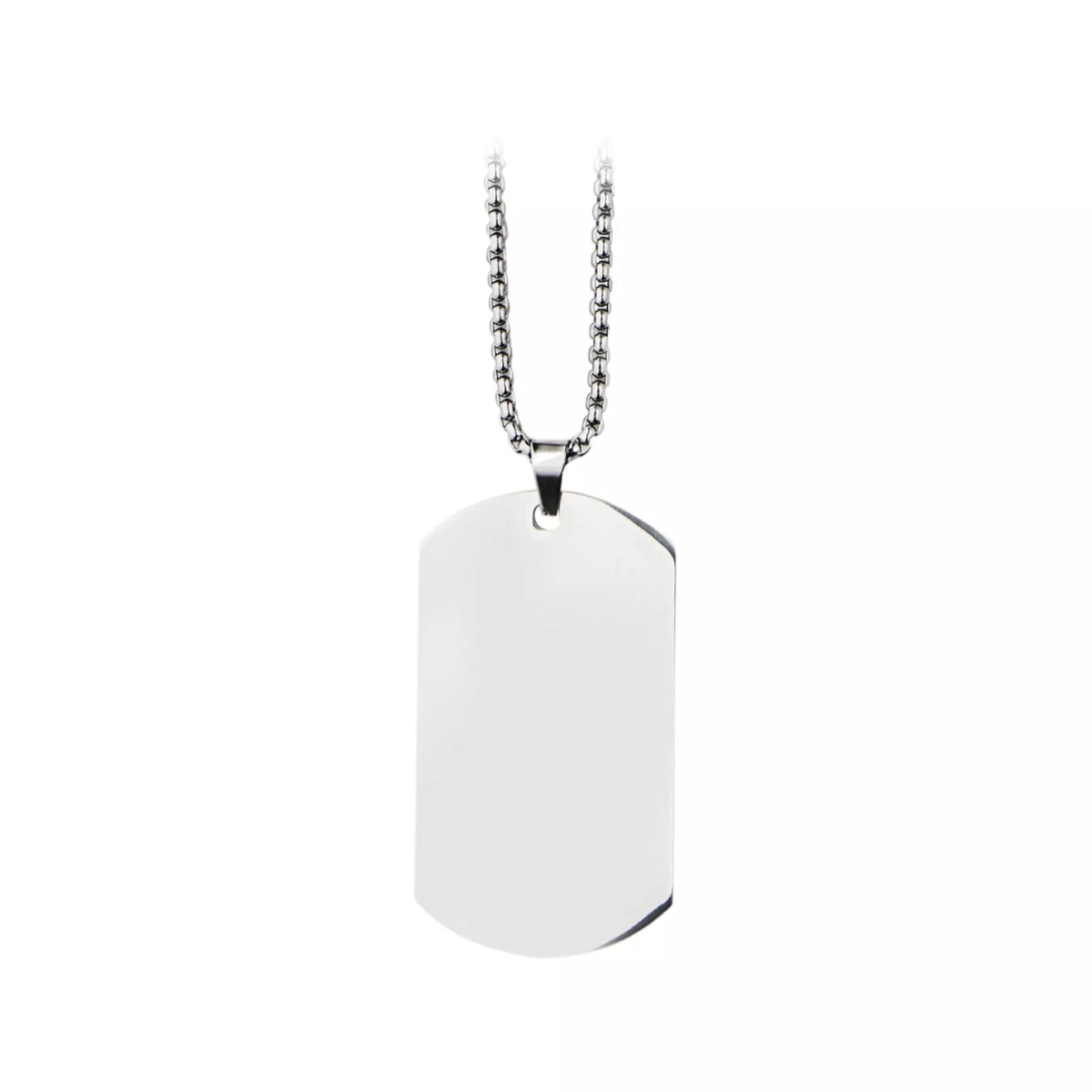 Collier pendentif militaire en acier inoxydable argenté (6 pièces)